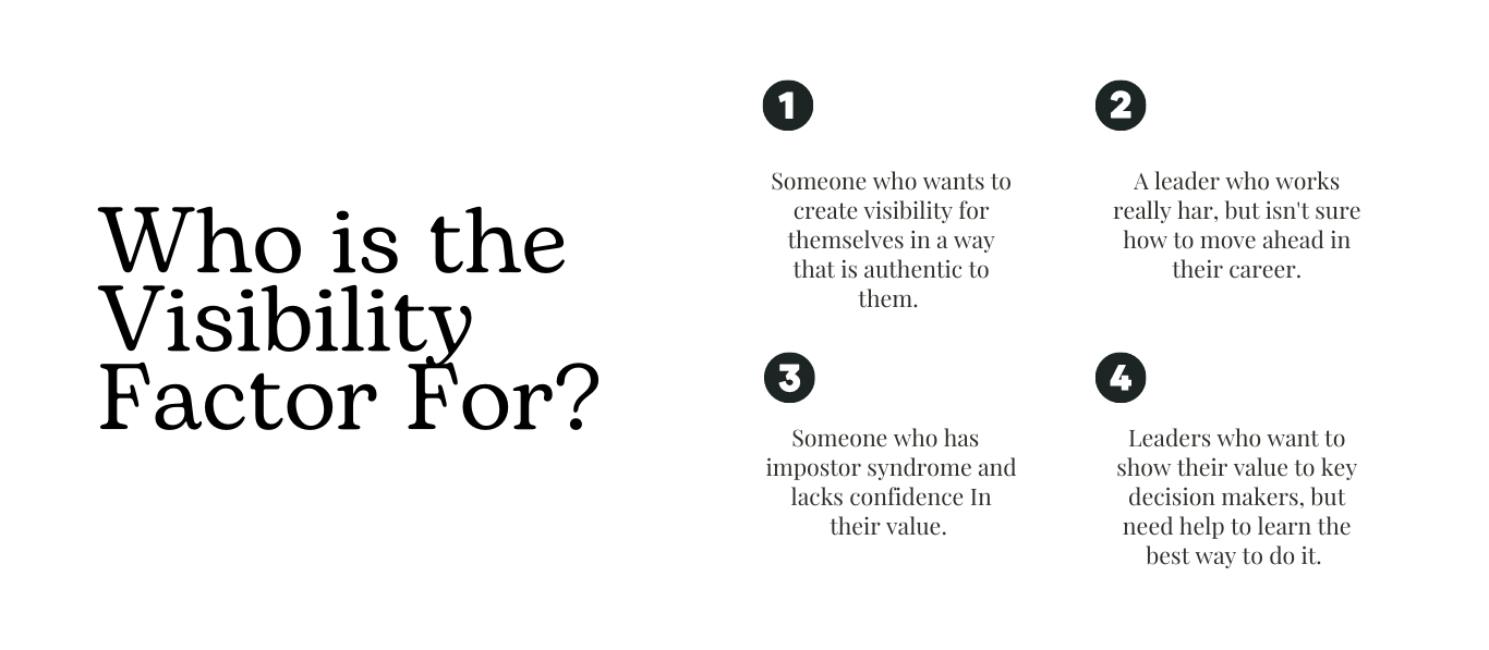 The Visibility Factor – Susan M Barber Coaching & Consulting, LLC