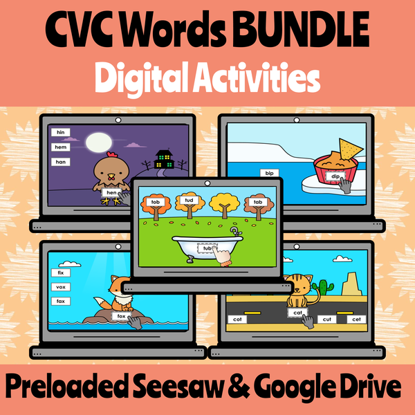 Digital CVC Word Practice for Seesaw - PhonoLovable Literacy