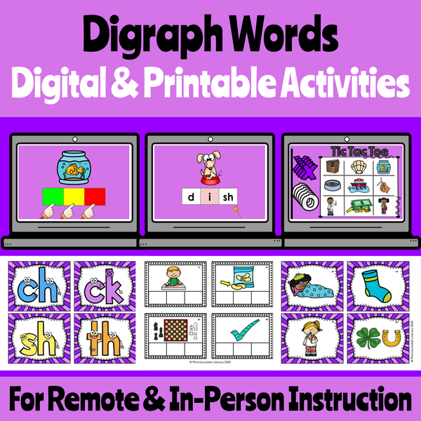 digraph cards and slides - PhonoLovable Literacy